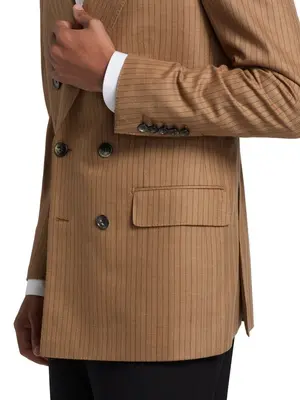 TOM FORD Herringbone Stripe Double-breasted Blazer