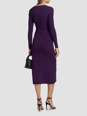 Michael Kors Twist-front Plunging V-neck Midi-dress