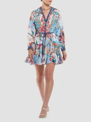 Robert Graham Sydney Floral Silk-blend Tie-waist Minidress