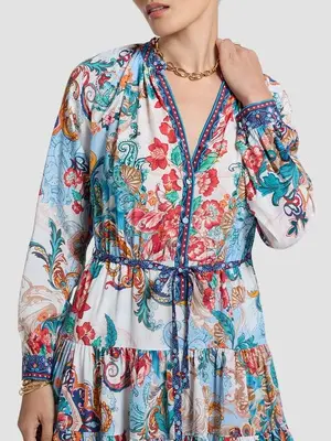 Robert Graham Sydney Floral Silk-blend Tie-waist Minidress