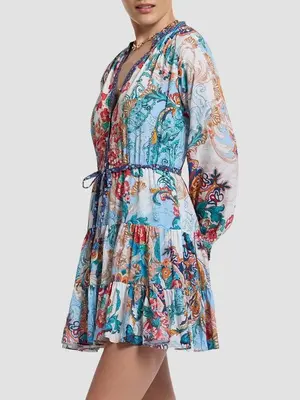 Robert Graham Sydney Floral Silk-blend Tie-waist Minidress