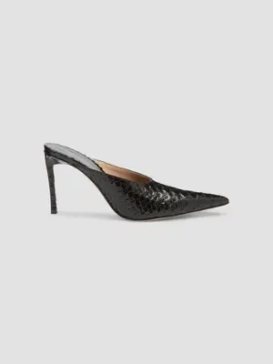 TOM FORD 85mm Python-embossed Leather Mules