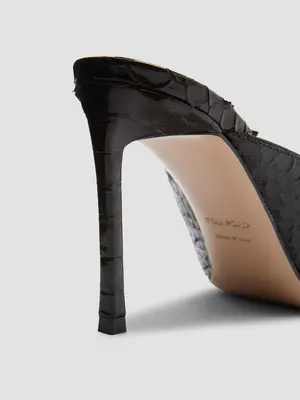 TOM FORD 85mm Python-embossed Leather Mules