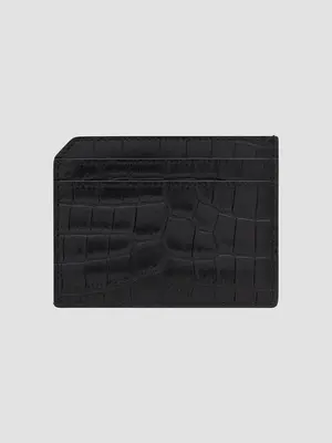 Saint Laurent Tiny Cassandre Open Card Case In Matte Leather