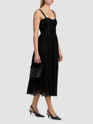 Michael Kors Floral Lace Cotton-blend A-line Midi-dress