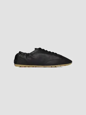 Saint Laurent Lewis Sneakers In Grained Leather - Nero