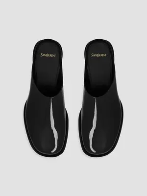 Saint Laurent Angus Mules In Patent Leather