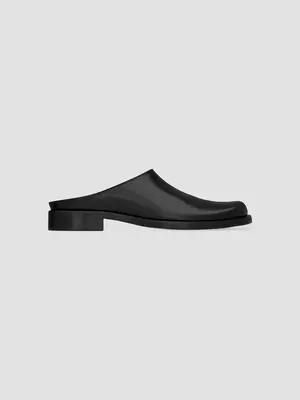 Saint Laurent Angus Mules In Smooth Leather - Black