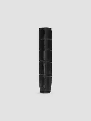 Saint Laurent Tiny Cassandre East-west Wallet In Crocodile-embossed Leather