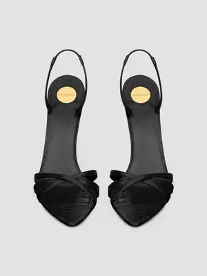 Saint Laurent Kate Sandals In Python-embossed Leather
