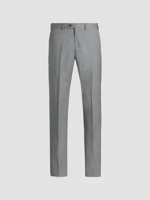 Emporio Armani Textured Virgin Wool Trousers - Grey