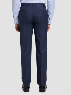 Emporio Armani Textured Virgin Wool Trousers - Navy