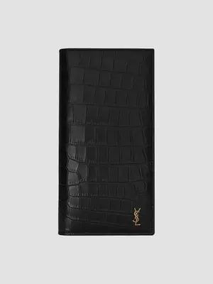 Saint Laurent Tiny Cassandre Wallet In Embossed Matte Leather