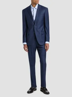 Emporio Armani Windowpane Plaid Single-breasted Wool Suit