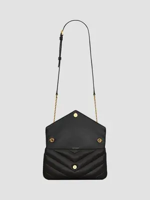 Saint Laurent Loulou Top Handle Bag In Lambskin - Black