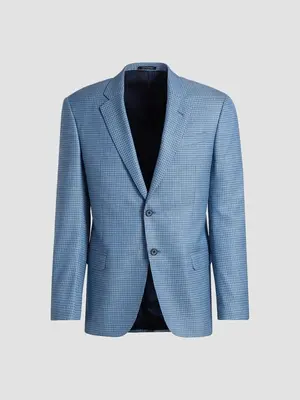 Emporio Armani Textured Houndstooth Sport Coat - Light Blue