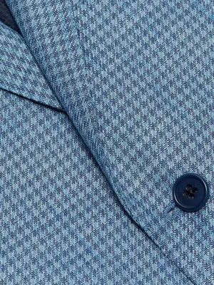 Emporio Armani Textured Houndstooth Sport Coat - Light Blue