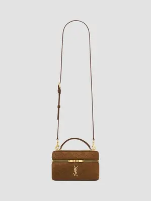 Saint Laurent Suede Gaby Vanity Bag - Light Chestnut