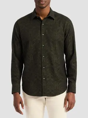 Robert Graham Highland Stretch Cotton Long-sleeve Shirt - Olive