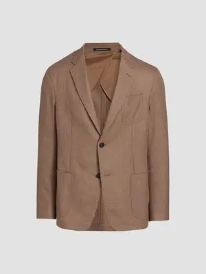 Emporio Armani Textured Wool Jacket - Brown