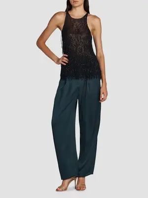 Giorgio Armani Sequined Knit Sleeveless Blouse