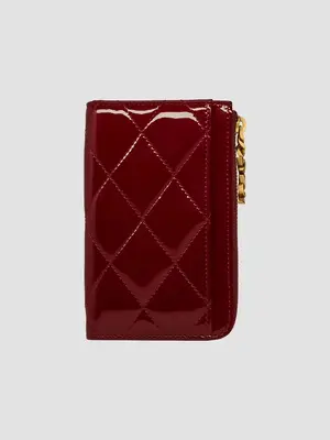 Saint Laurent Cassandre Bijou Zip Card Case In Patent Leather