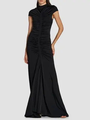 Giorgio Armani Ruched Embellished Gown
