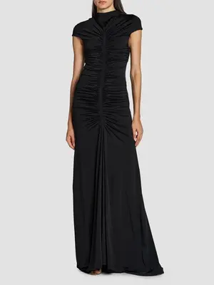 Giorgio Armani Ruched Embellished Gown