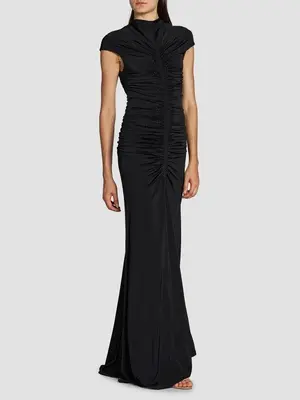 Giorgio Armani Ruched Embellished Gown