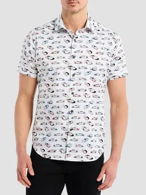 Robert Graham Neon Wheels Printed Short-sleeve Shirt