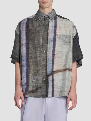 Giorgio Armani Abstract-print Cotton-silk Shirt