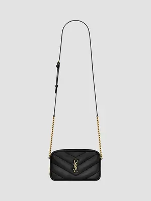 Saint Laurent Lambskin Loulou Mini Crossbody Bag - Black