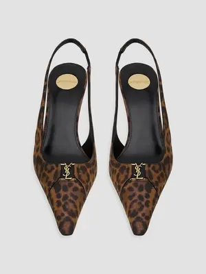 Saint Laurent Slingback Pumps In Grosgrain