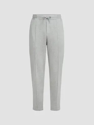 Brunello Cucinelli French Terry Double Cloth Trousers With Crête Detail - Medium Grey