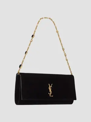Saint Laurent Kate Clutch In Velvet