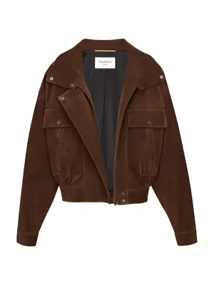 Saint Laurent Jacket In Vintage Split Leather