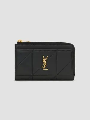 Saint Laurent Jamie Zip Card Case - Black