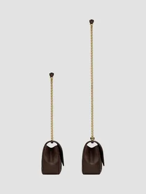 Saint Laurent Loulou Small Shoulder Bag In Matelass Lambskin - Deep Hickory