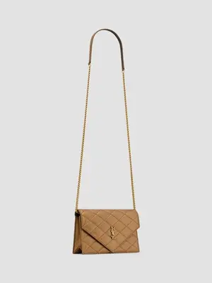 Saint Laurent Paris Chain Wallet In Metallic Leather