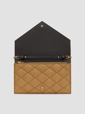 Saint Laurent Paris Chain Wallet In Metallic Leather