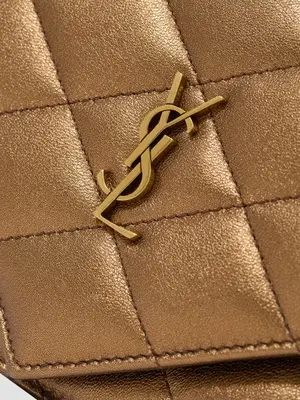 Saint Laurent Paris Chain Wallet In Metallic Leather