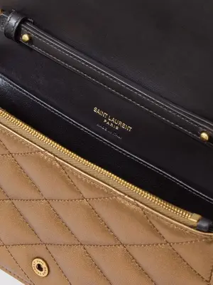 Saint Laurent Paris Chain Wallet In Metallic Leather