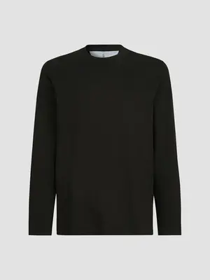 Brunello Cucinelli Cotton Jersey Long Sleeve Crewneck T-shirt - Black