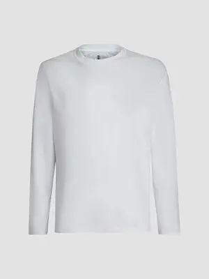 Brunello Cucinelli Cotton Jersey Long Sleeve Crewneck T-shirt - White