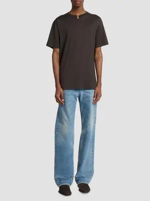 Saint Laurent Cassandre T-shirt In Silk And Cotton