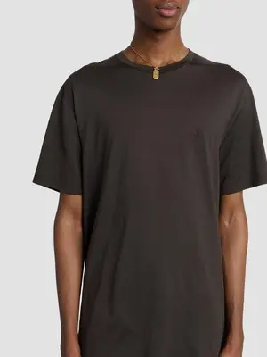 Saint Laurent Cassandre T-shirt In Silk And Cotton