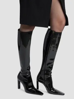 Saint Laurent Francoise Boots In Patent Leather