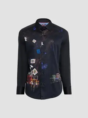 Robert Graham Royal Flush Poker-print Shirt
