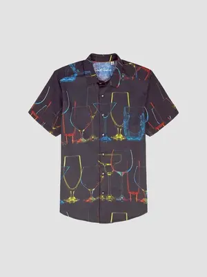Robert Graham Neon Nights Bareware-print Stretch-cotton Shirt