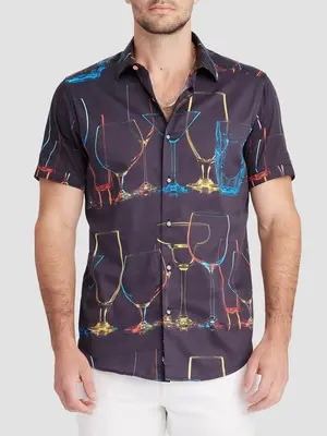 Robert Graham Neon Nights Bareware-print Stretch-cotton Shirt